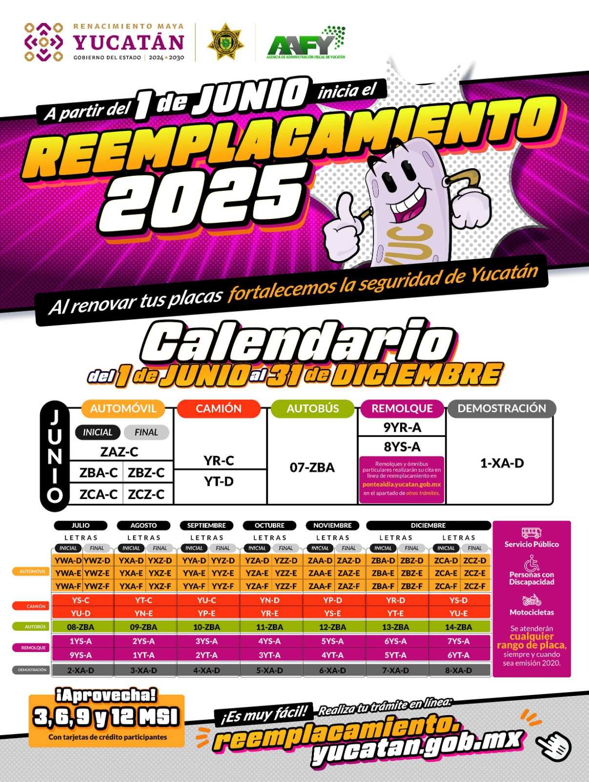 Todo sobre el reemplacamiento 2025 en Yucatán - Diario 24 Horas Yucatán
